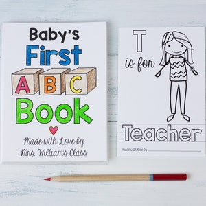 ABC Book Baby Shower Activity in School Theme, Teacher Gift From Class ...