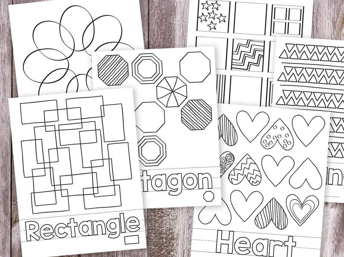 Shapes Coloring Book Activity Preschool Coloring Activity - Etsy