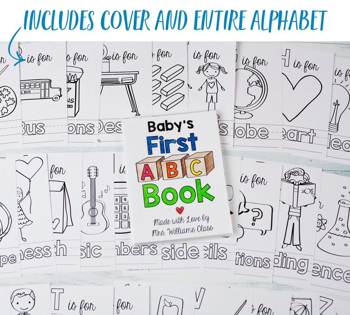 ABC Book Baby Shower Activity in School Theme / Perfect | Etsy