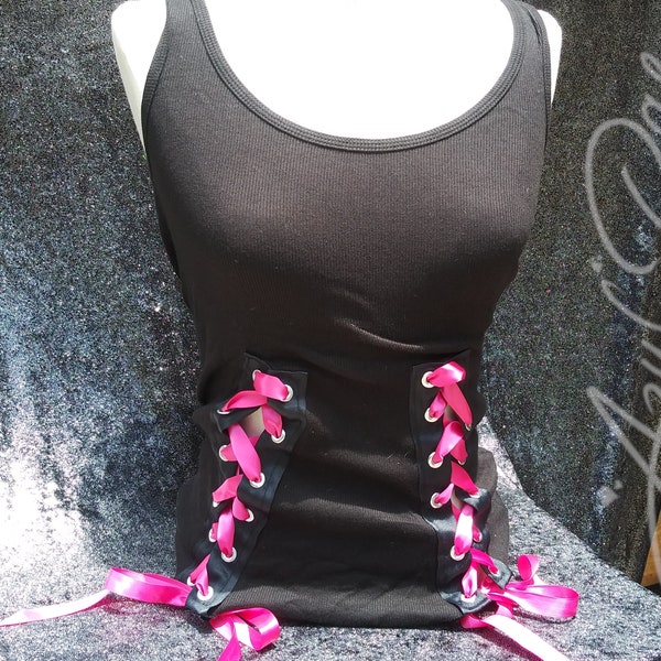 Lace Up Front Top Etsy