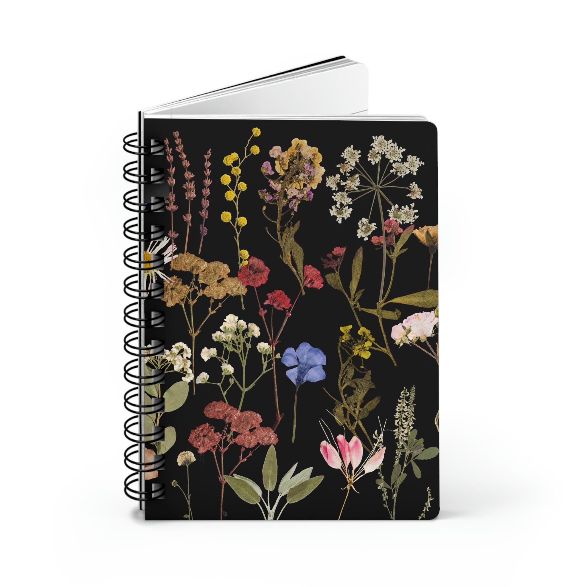 Pressed Flowers Spiral Bound Journal Pressed Flower Guest - Etsy