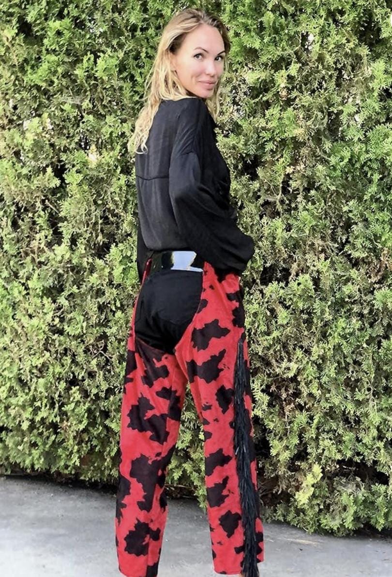 Cow Print Chaps for Women Halloween Costume Western Festival Outfit ...