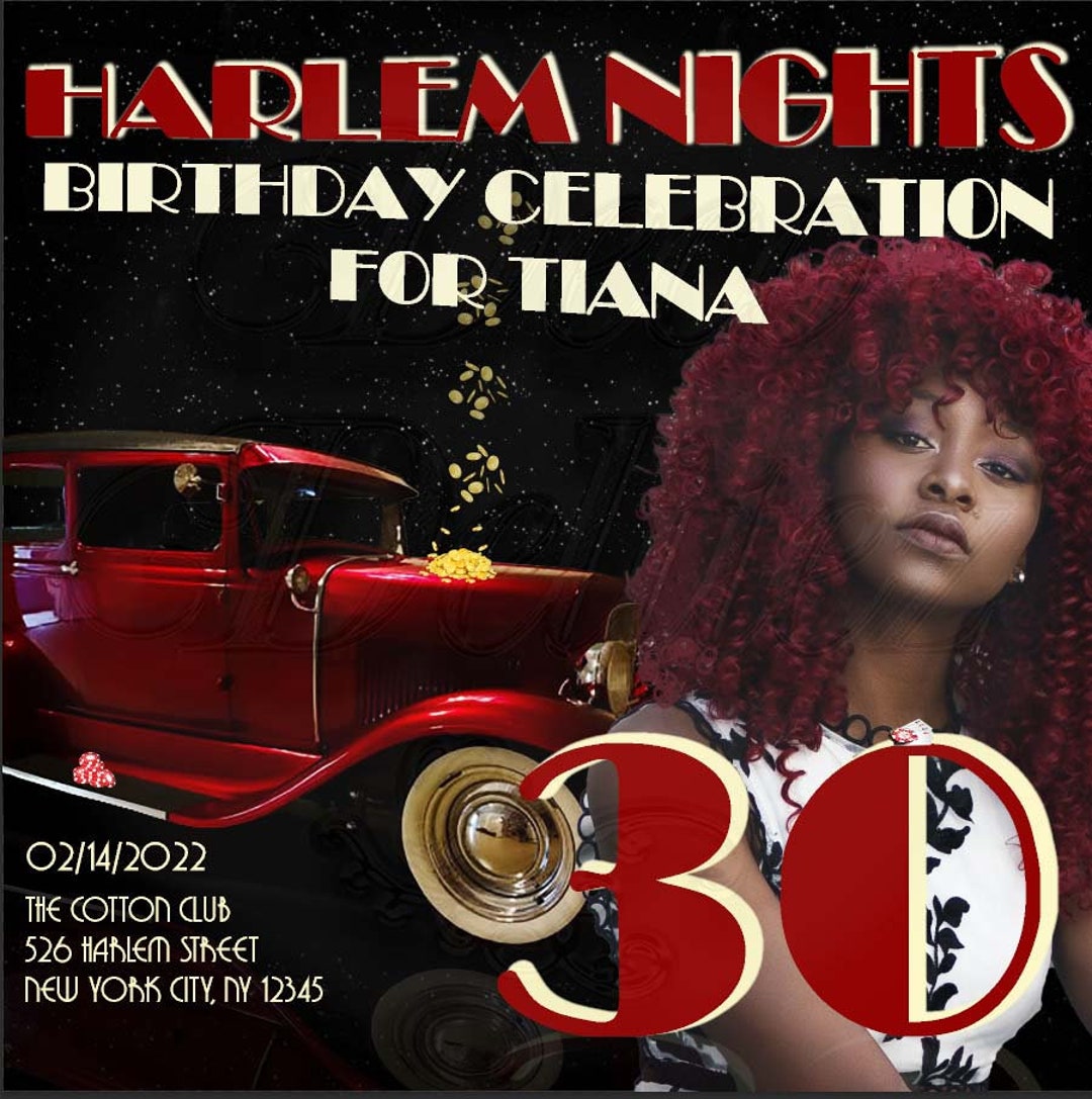 HARLEM NIGHTS Inspired INVITATION ; the Great Gatsby Invitation; New ...