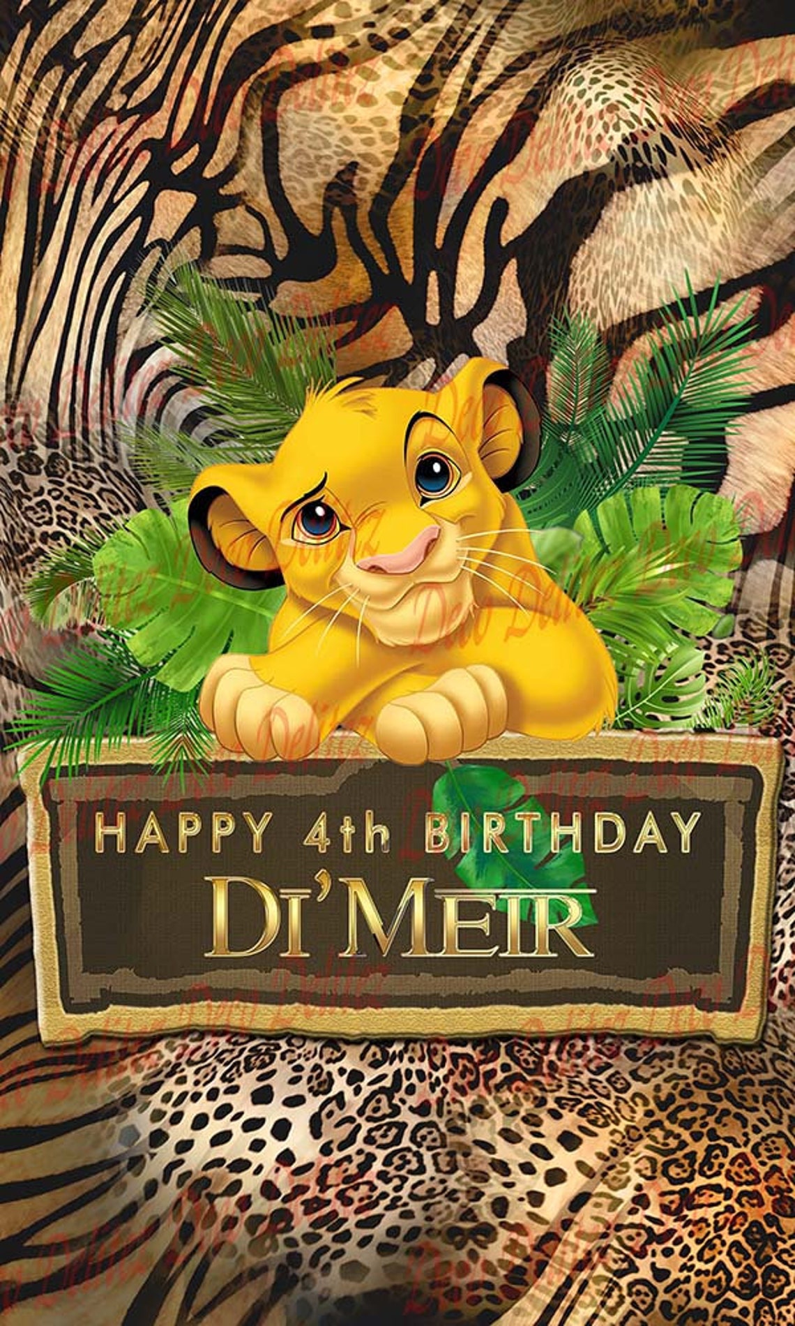 SIMBA'S Birthday Party Backdrop Simba Pumba and Timon | Etsy