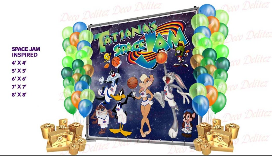 Customized Outer Space Backdrop the Squad Characters Backdrop Birthday ...