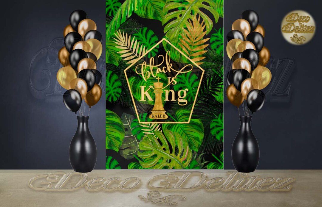 BLACK IS KING Custom Designed Backdrop for A Man Baby Boy Baby Shower ...