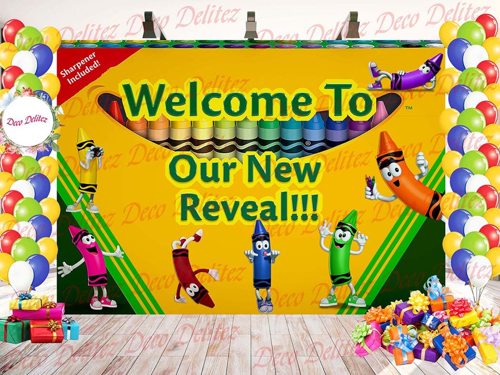COLORFUL CRAYOLA CELEBRATION Backdrop Birthday Party Banner | Etsy