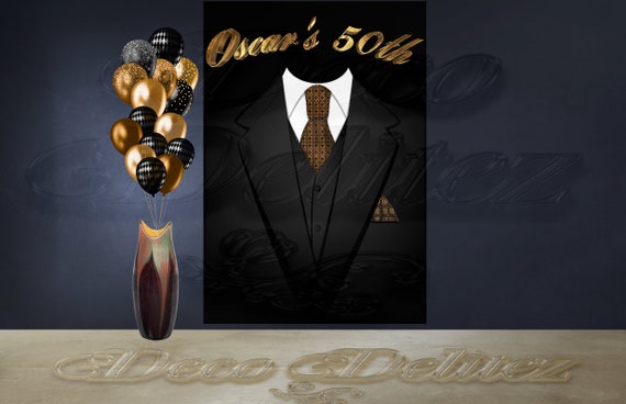 TUXEDO BIRTHDAY BASH Backdrop Classic Man Backdrop Special | Etsy
