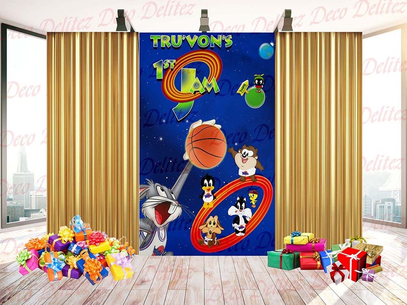 Outer BABY SPACE JAM Birthday Party Backdrop Cartoon | Etsy