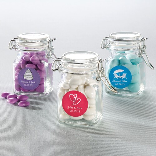 Wedding Favors Glass Candy Jar With Personalized Label or - Etsy