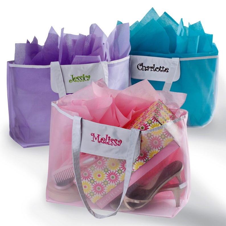 Mesh Tote Bag | Personalized Mesh Totes | Wedding Day Tote | Beach Tote ...
