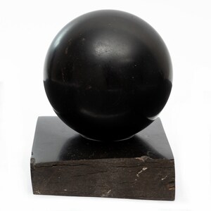 Rare GAGATE Sphere 2.56 Inch Jet Black Healing Stone Ball Specimen With ...