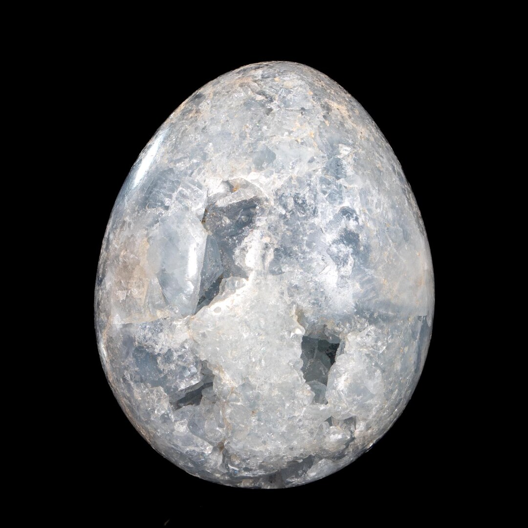 Blue CELESTITE Sphere Egg Crystal 1.38 Lbs Druzy Geode Reiki Chakra ...
