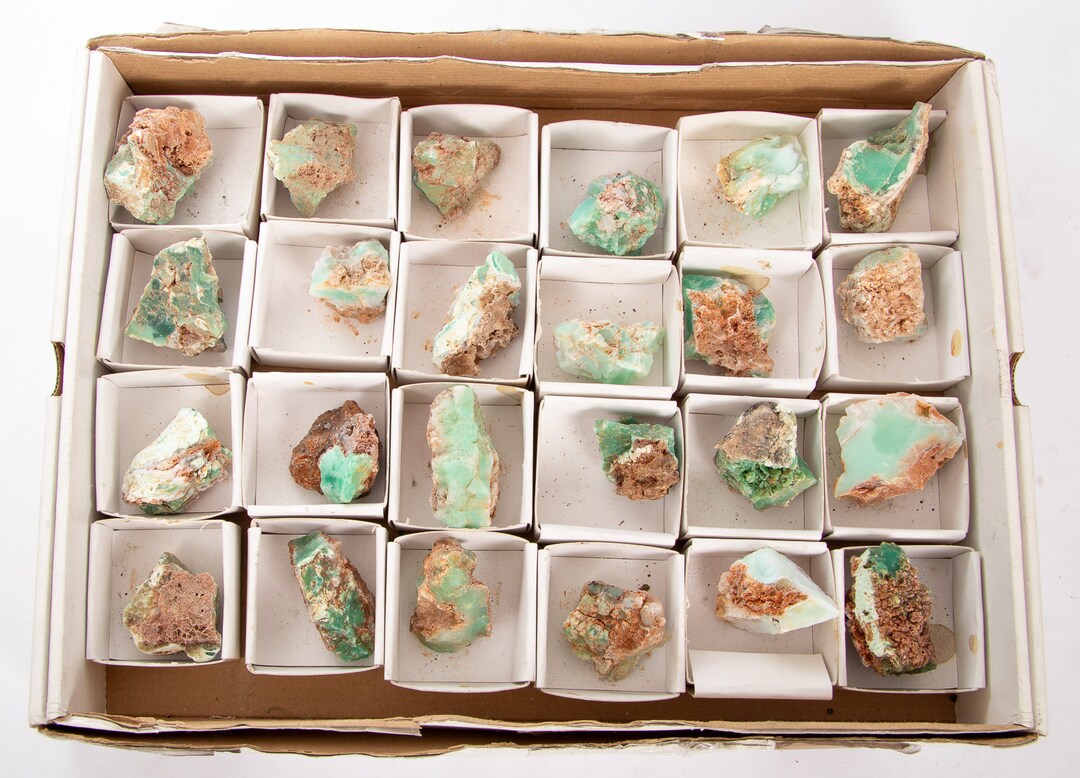 24X CRISOPRASA Verde Piedra natural en bruto crudo 1.87 libras, cristal ...