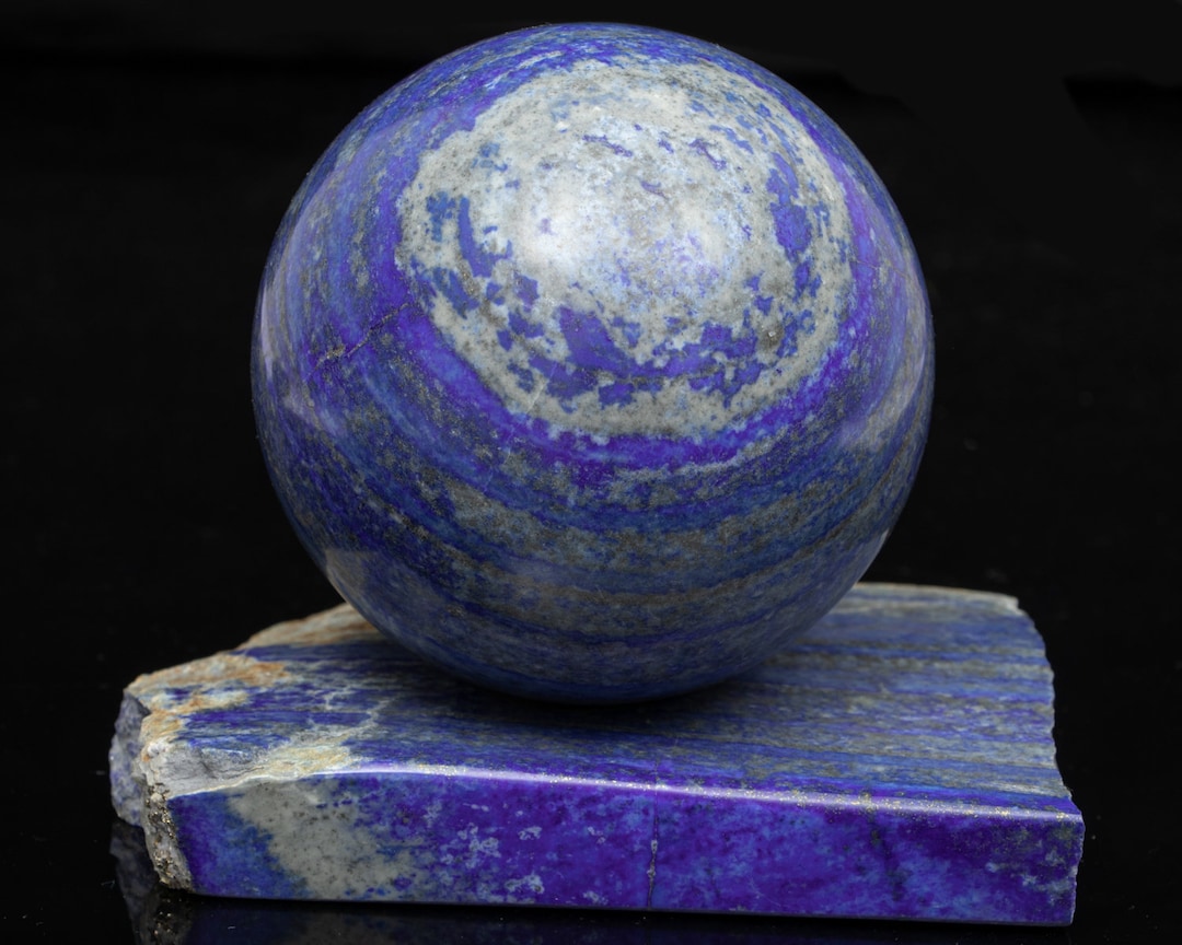 LAPIS LAZULI Lazurite Polished Sphere With Stand 3.15 Inch Healing ...