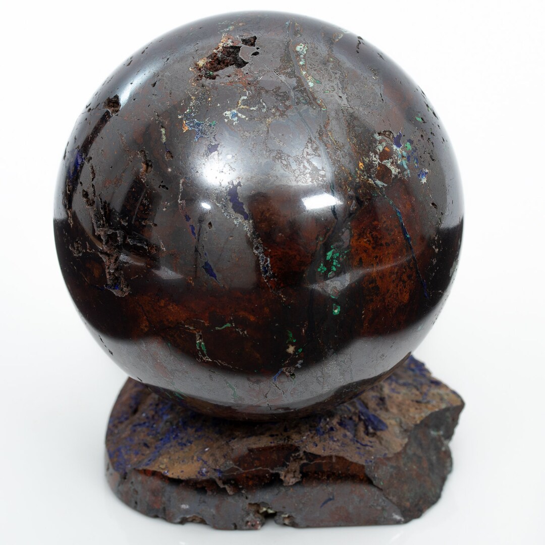 ZARINITE Malachite Azurite Sphere 3.5 Inch Chakra Crystal Stone Ball ...