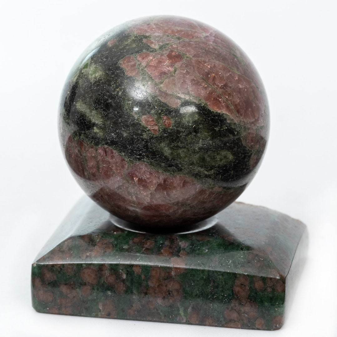 Garnet Pyrope & Chrome Diopside in Olivine Matrix Crystal Sphere 2 Inch ...
