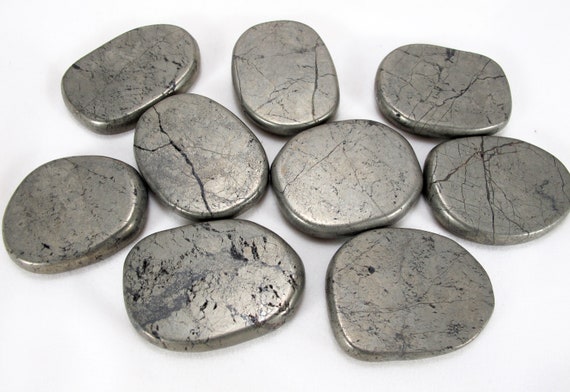 PYRITE Tumbled Flat Palm Stone 0.88 Lbs Polished Pendant | Etsy