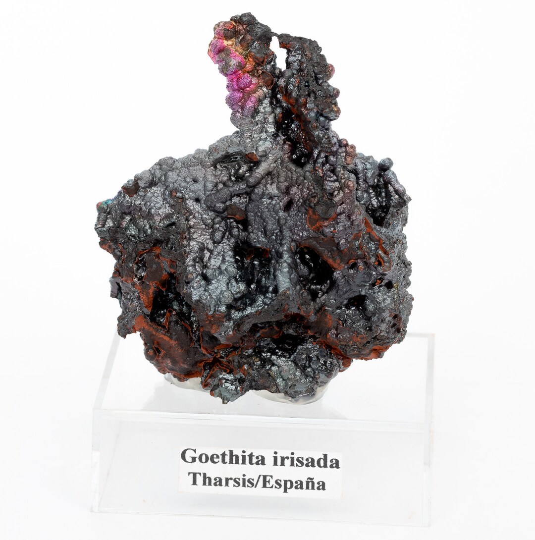 Rainbow GOETHITE Iridescent Crystal 4.23 Oz Stone With Stand Specimen ...