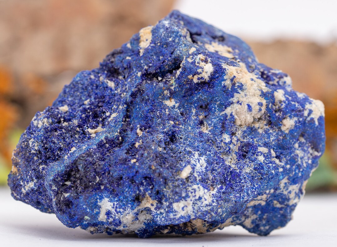 Blue AZURITE Crystal Geode Mineral, Worry Chakra Stone 7.83 Oz Specimen ...
