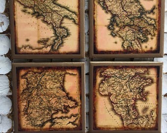 COASTERS Personalized Michigan Map coasters with heart and | Etsy