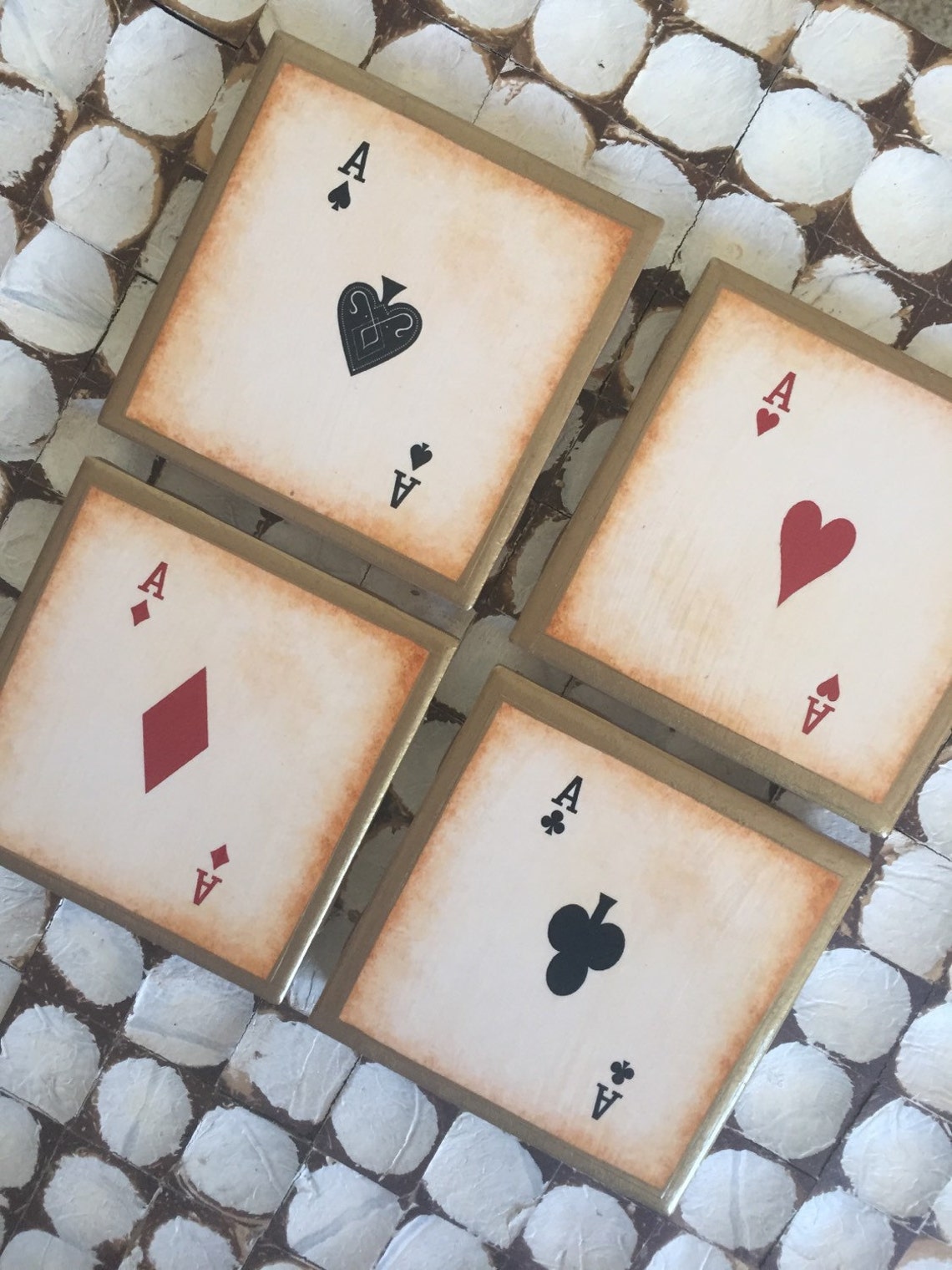COASTERS Set of 4 Aces Playing Cards Coasters Perfect for - Etsy