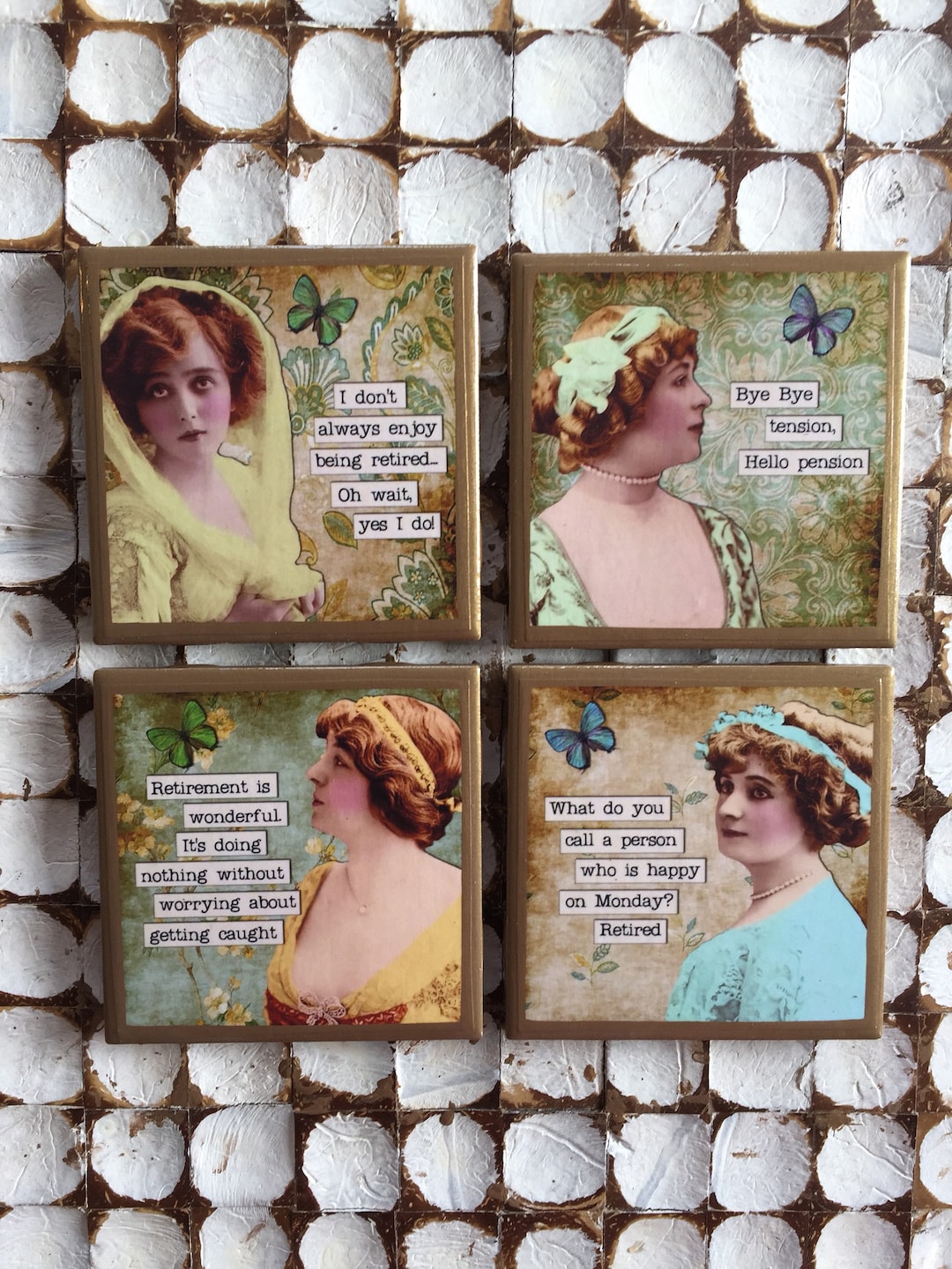 COASTERS! Funny Retirement Coasters With Gold Trim - Etsy