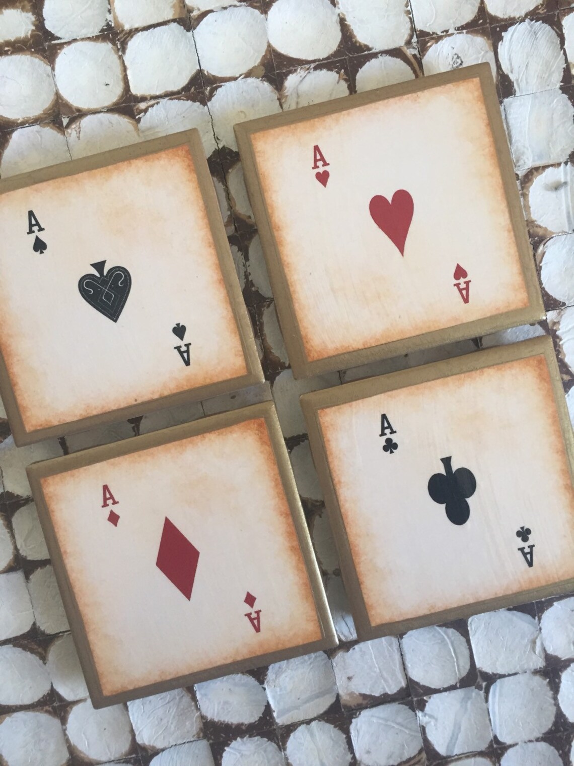 COASTERS Set of 4 Aces Playing Cards Coasters Perfect for - Etsy