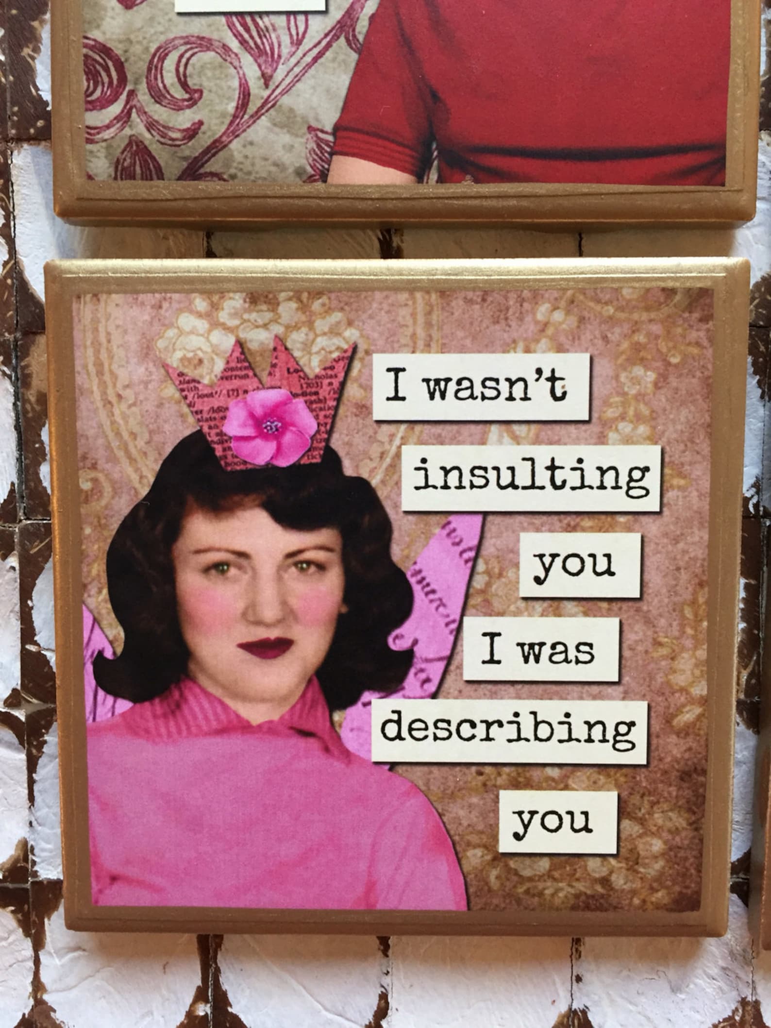 COASTERS Sassy Funny Ladies Coasters With Gold Trim | Etsy