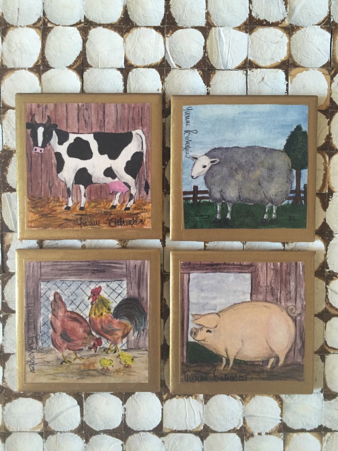 COASTERS!! Farm Animal Coasters! Adorable Set of Farm Animal Coasters ...