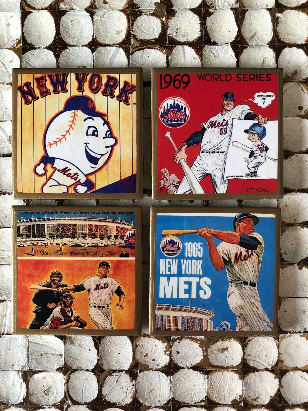 COASTERS! New York Vintage Program Cover Coasters With Gold Trim - Etsy