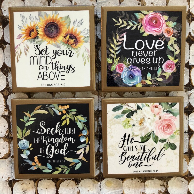 Bible Verse Coasters - Etsy