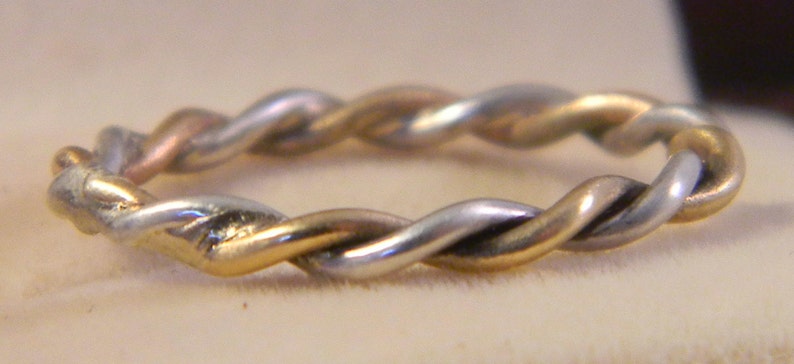 Sterling Silver and 9ct Gold Twist Ring - Etsy