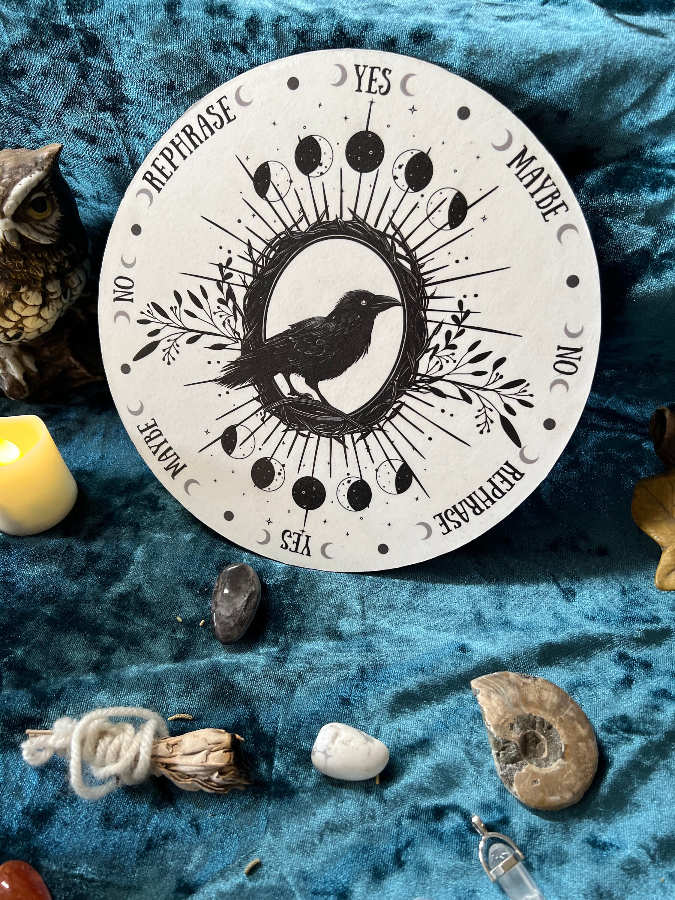 Raven Pendulum Board/ Divination Board - Etsy