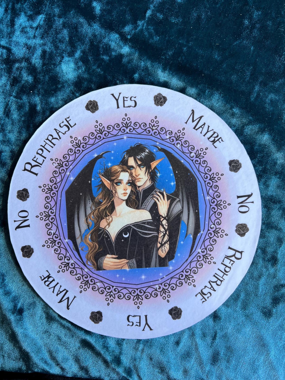 Romantic Fae Couple Grey Roses/ Fantasy/ Fae/fairy/elvish Pendulum ...