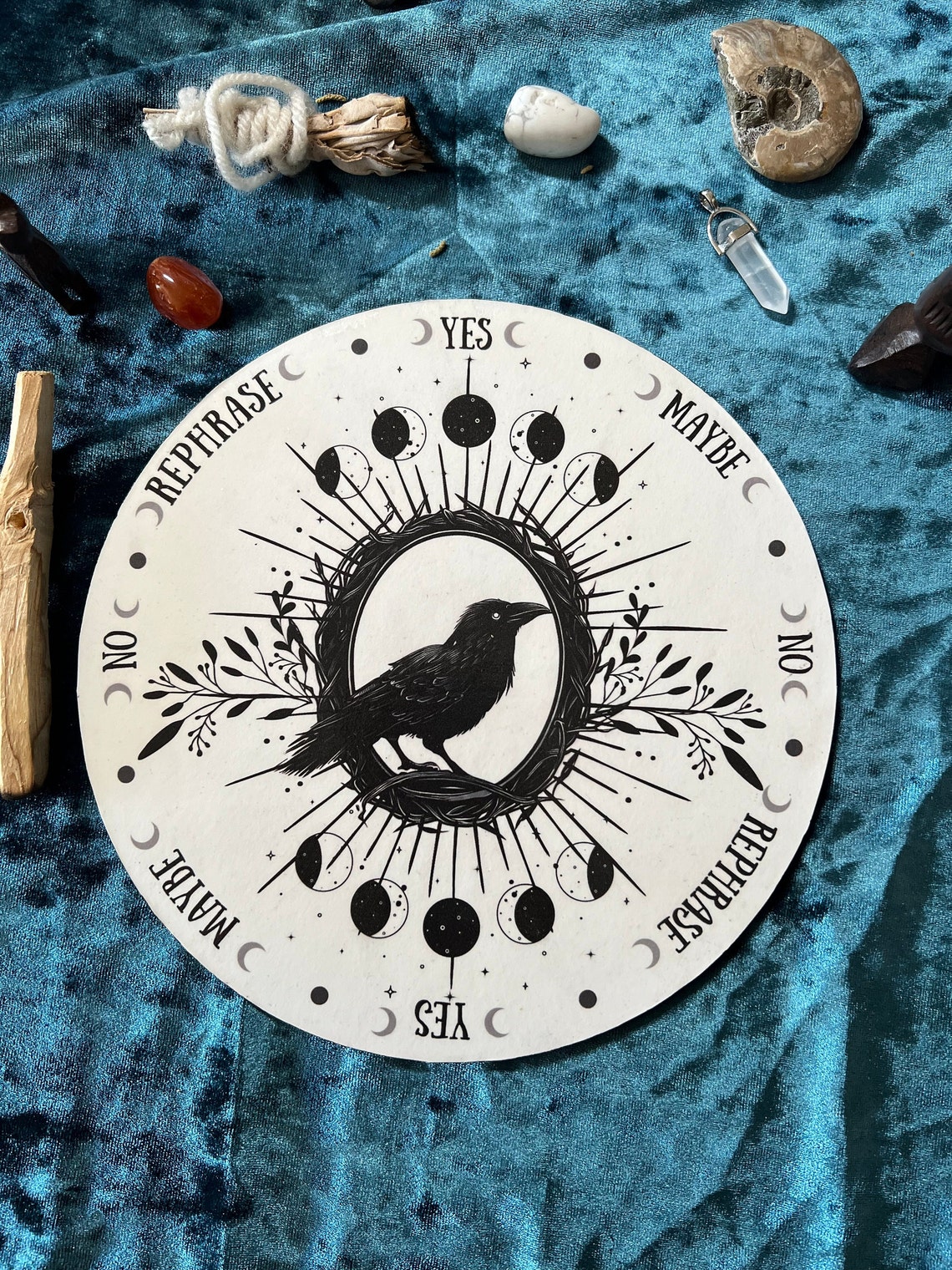 Raven Pendulum Board/ Divination Board - Etsy