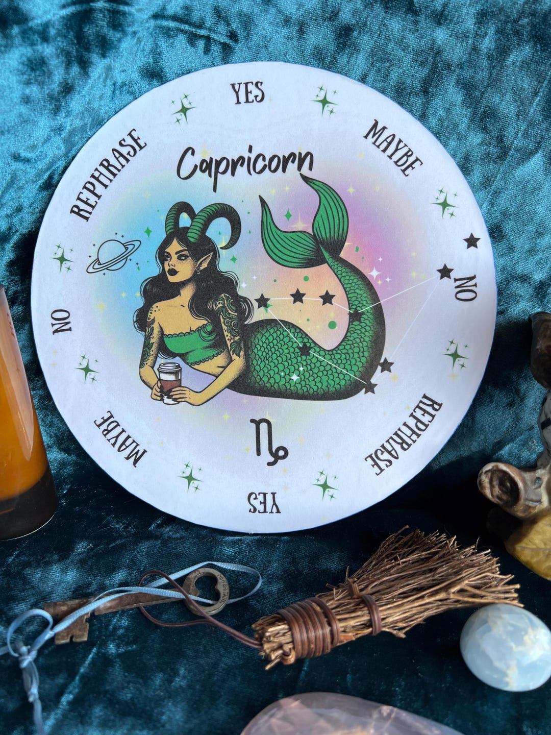 Capricorn Zodiac Sign Pendulum Board/ Divination Board - Etsy