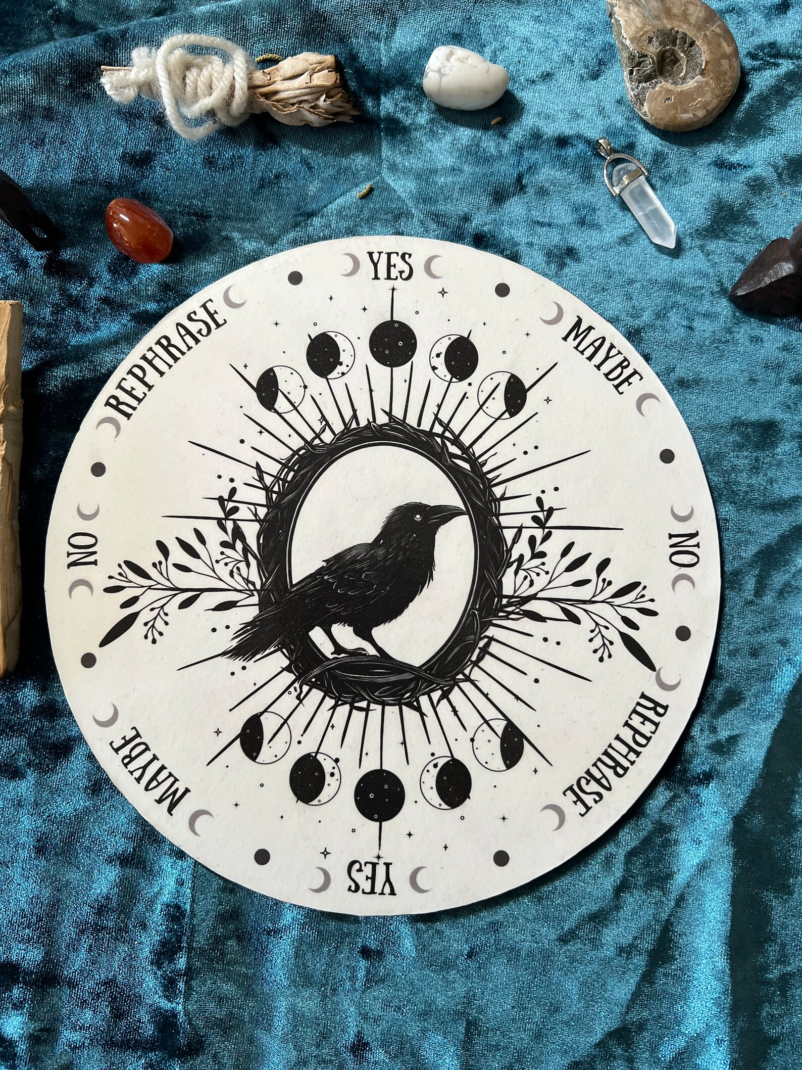 Raven Pendulum Board/ Divination Board - Etsy