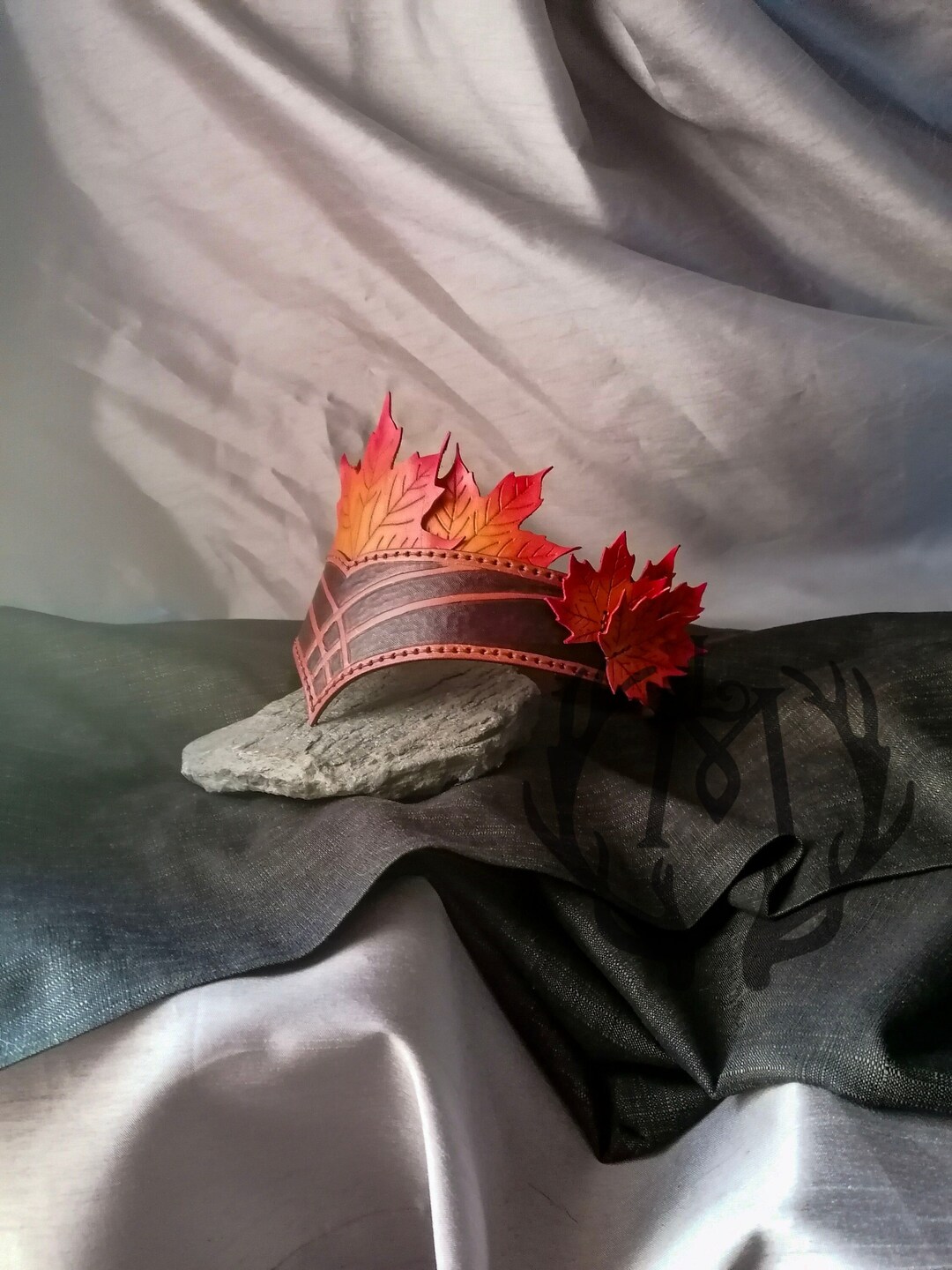 Crown of Maple Leaves in Real Leather, Helmet Elf, Fairy, Nymph, Queen ...