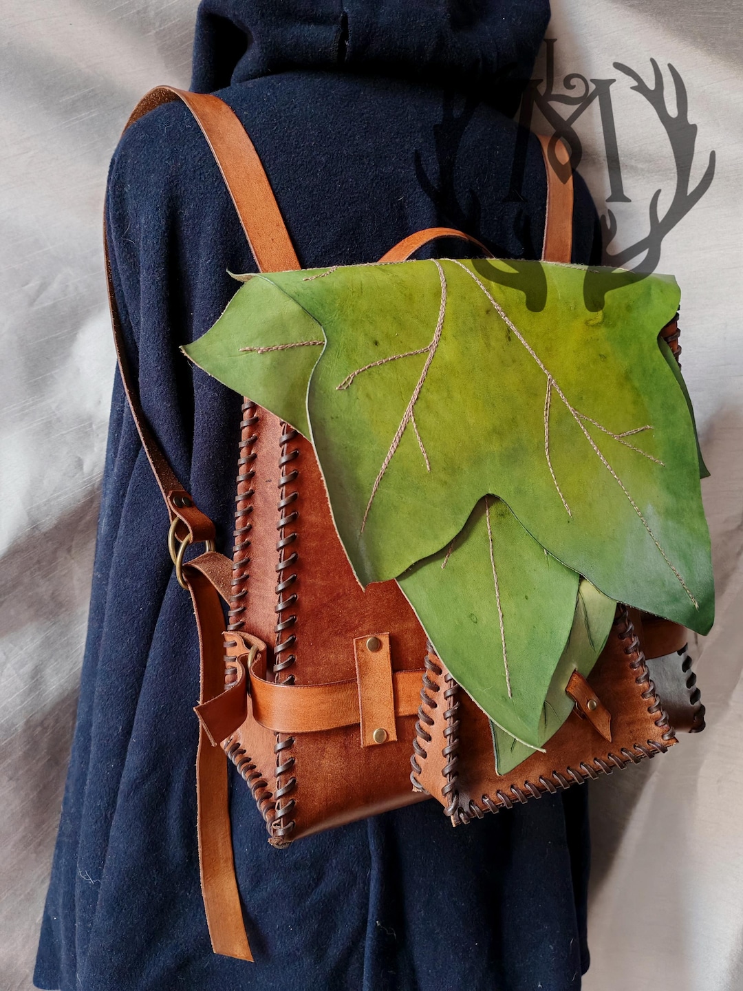 Handmade Leather Ivy Leaf Backpack Hobbit, Elven, Fantasy, Fairy ...