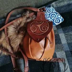 Small Backpack in Genuine Leather Triskell Celtic Fantasy Elvish Elven ...