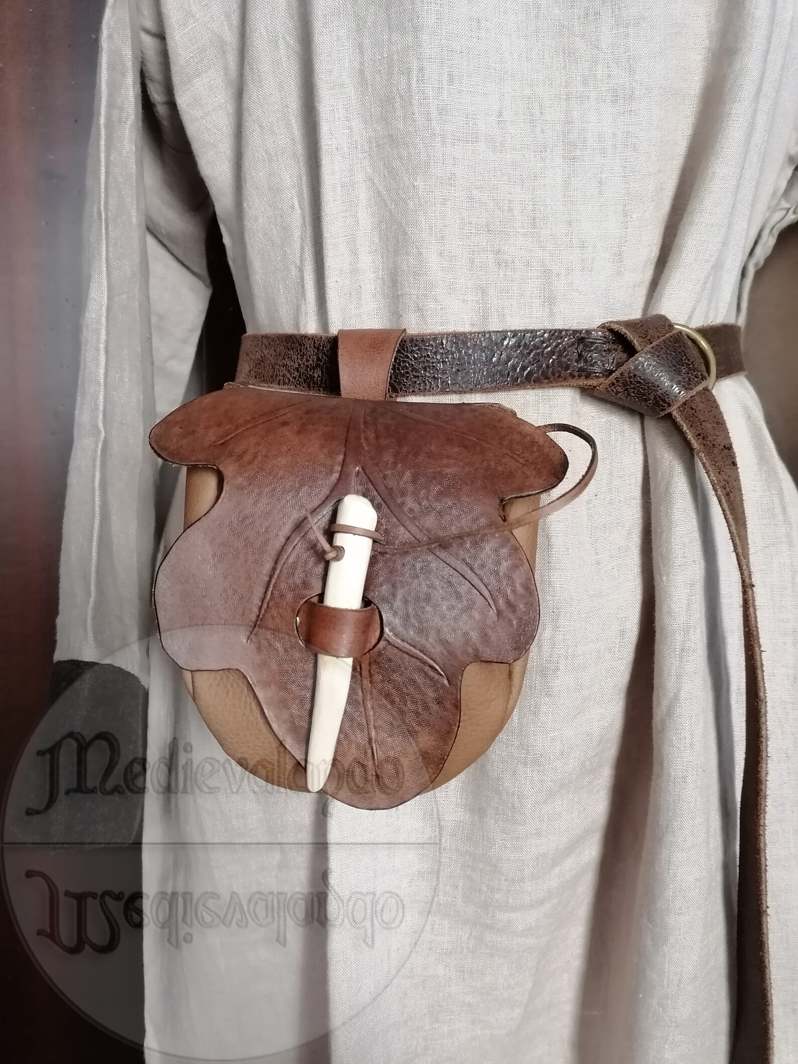 Oak Leaf Tooled Leather Fairy Elf Belt Bag Fantasy Larp | Etsy