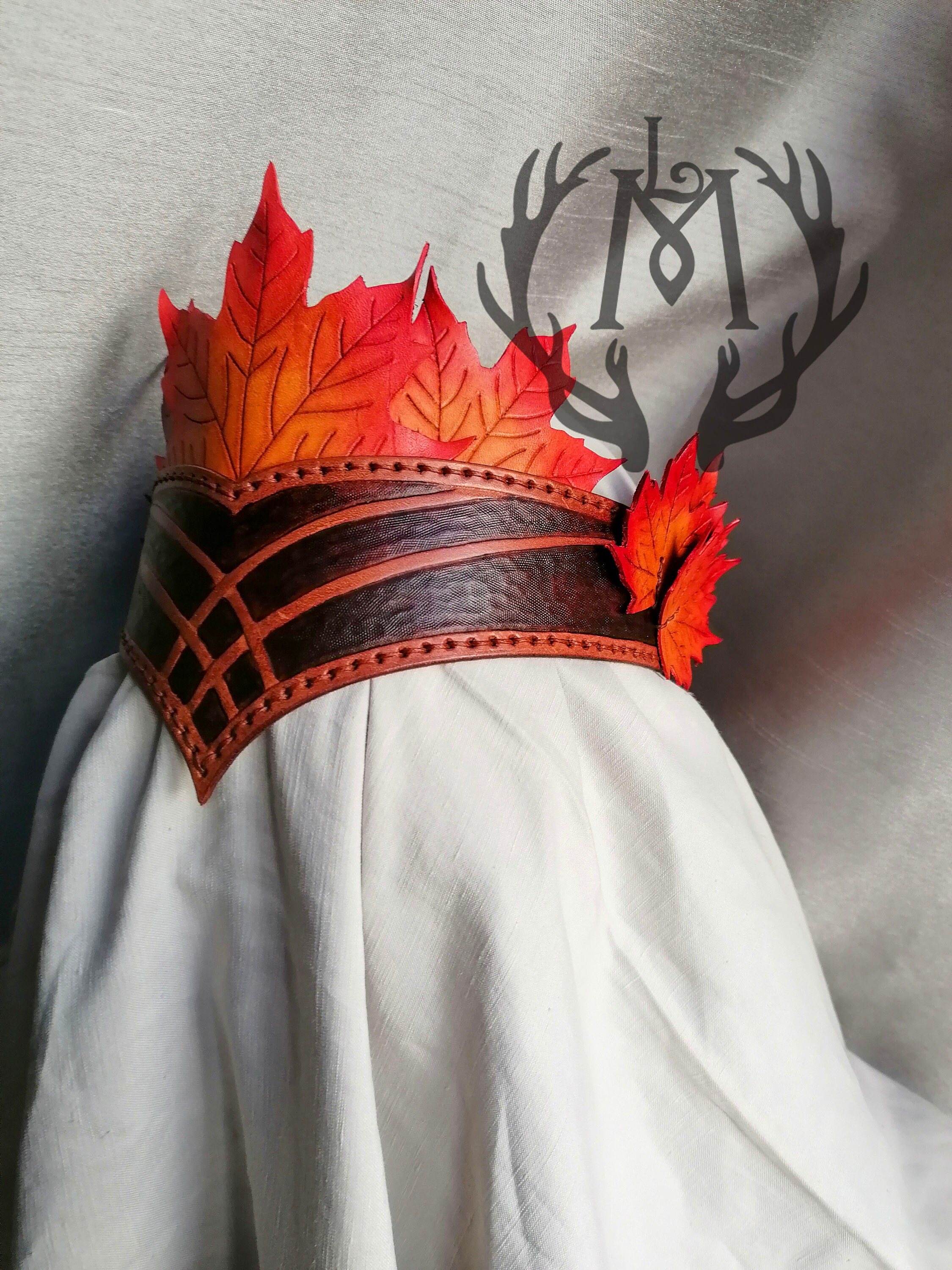 Crown of Maple Leaves in Real Leather, Helmet | Elf, Fairy, Nymph ...