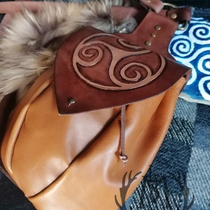 Small Backpack in Genuine Leather Triskell Celtic Fantasy Elvish Elven ...