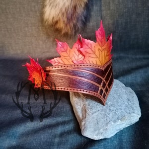 Crown of Maple Leaves in Real Leather, Helmet | Elf, Fairy, Nymph ...