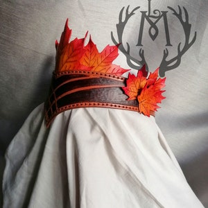 Crown of Maple Leaves in Real Leather, Helmet | Elf, Fairy, Nymph ...