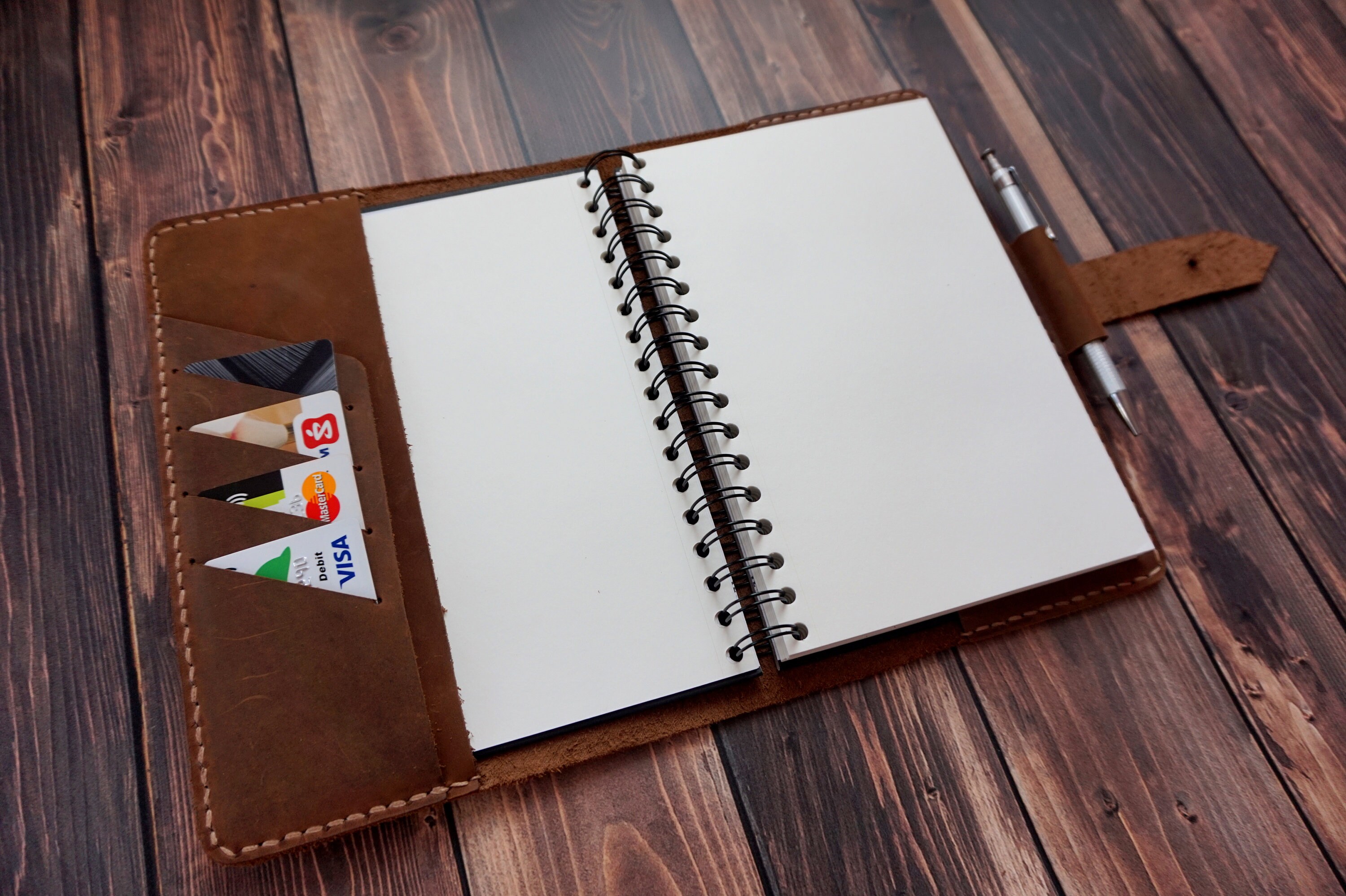 Personalized Leather Notebook cover Refillable Leather | Etsy