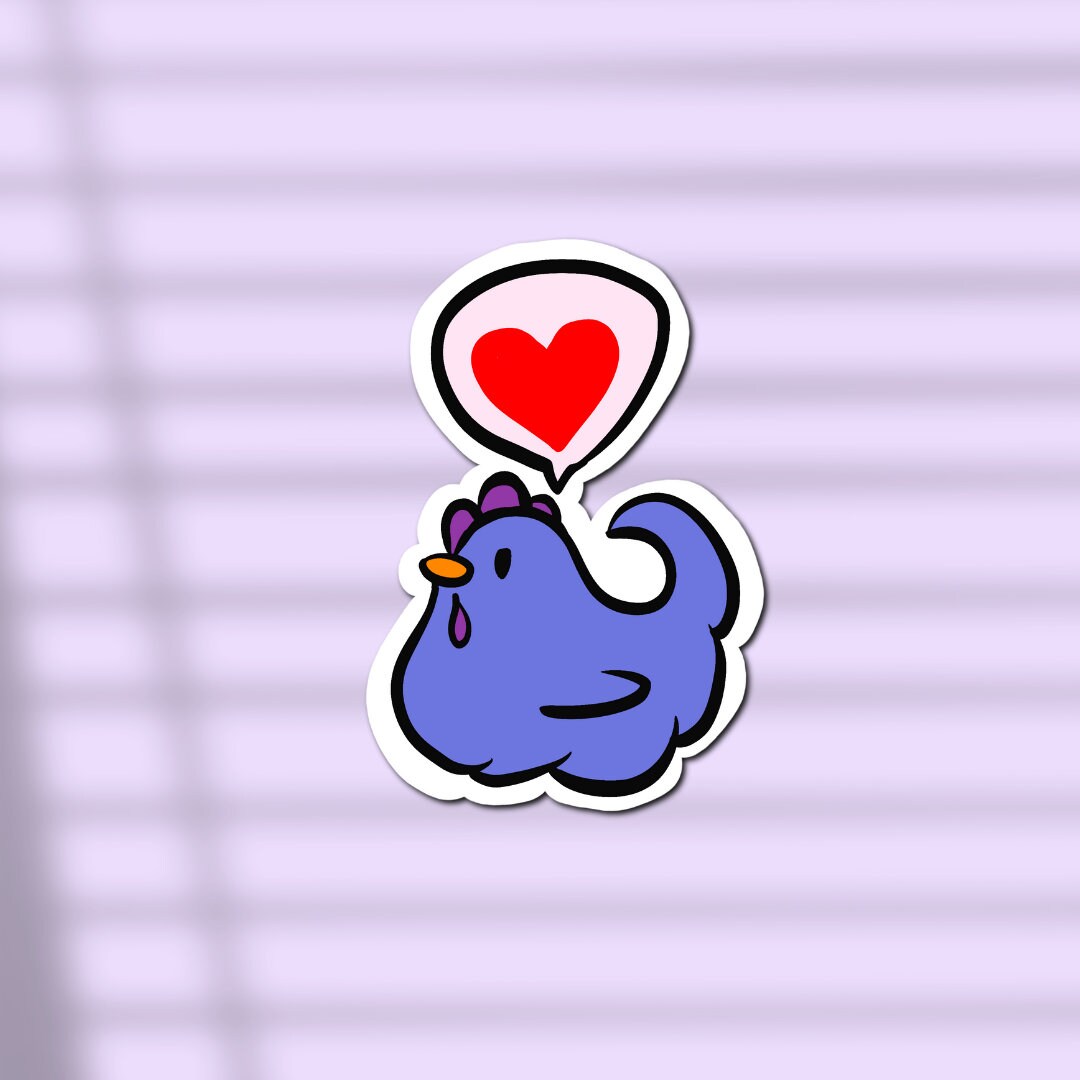 Happy Little Blue Chicken Sticker - Etsy