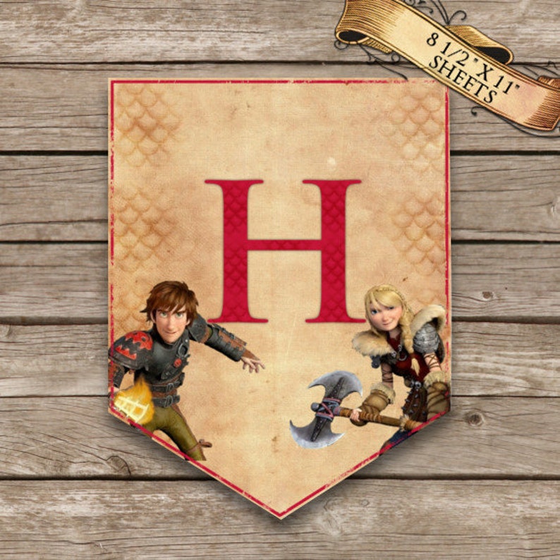 Custom How to Train Your Dragon 3 Banner Dragons 2 Birthday | Etsy
