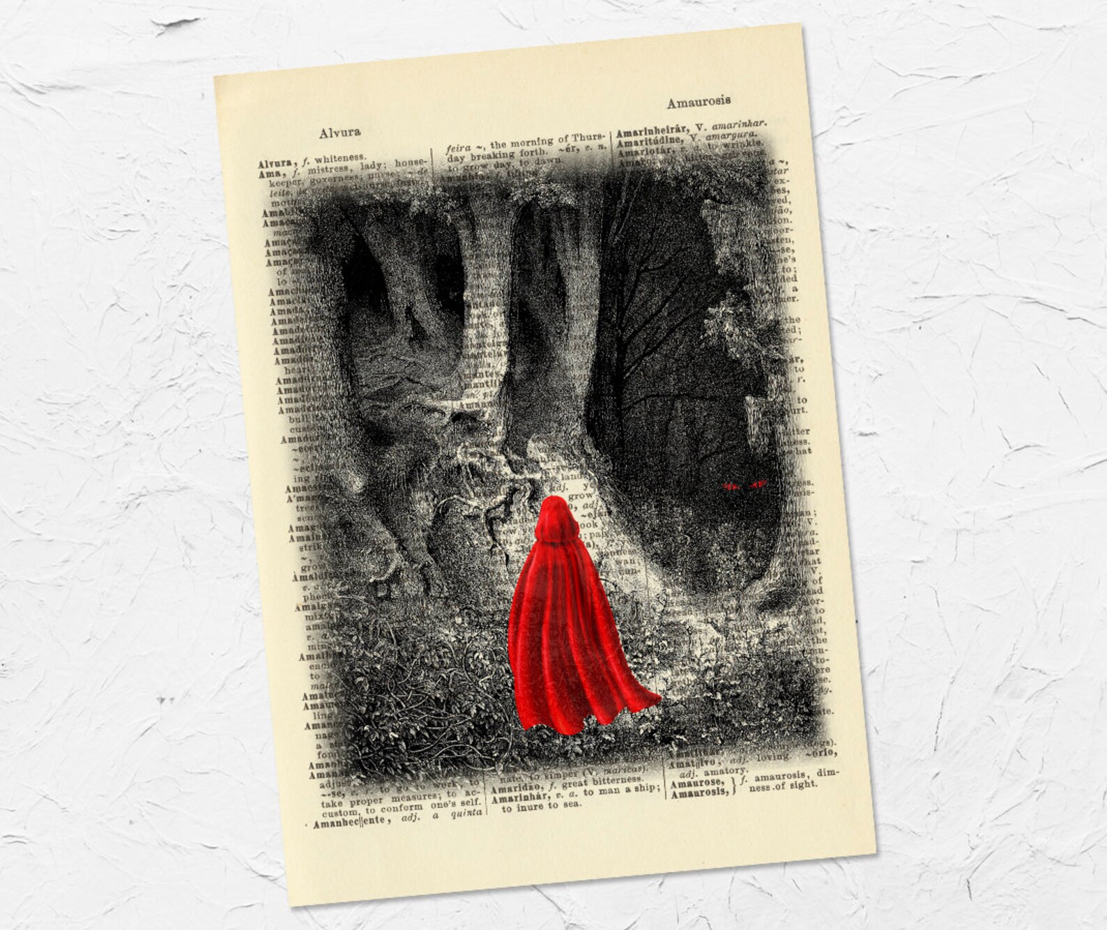 Little Red Riding Hood Print, Red Riding Hood Illustration, Red Riding ...